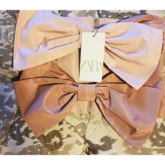 Zara | Tops | Zara Pink Bow Accent Top | Poshmark